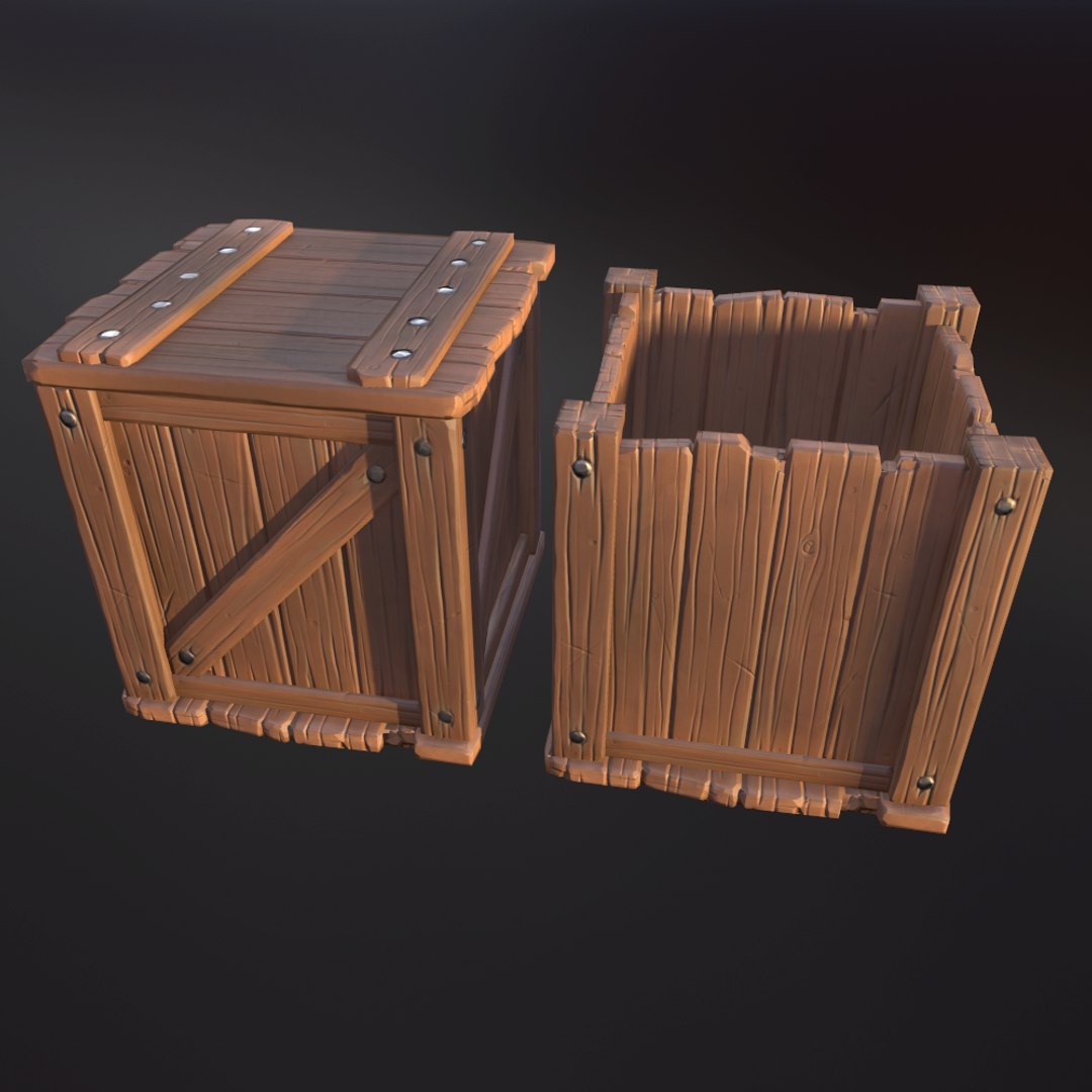 cartoon crates 3d model