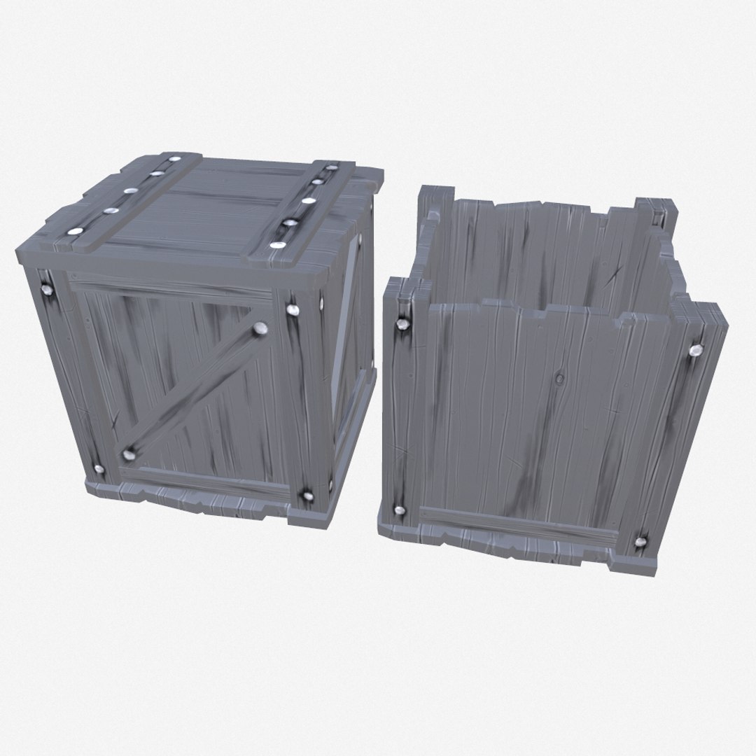 cartoon crates 3d model