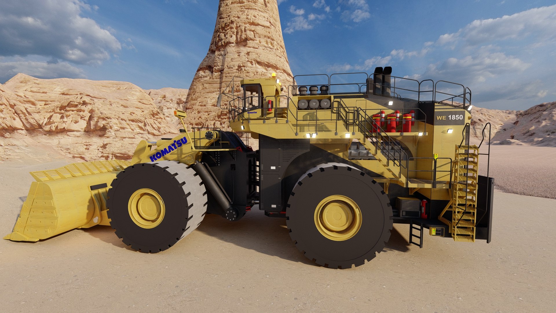 modelo 3d KOMATSU WE 1850 Low-poly - TurboSquid 2221692