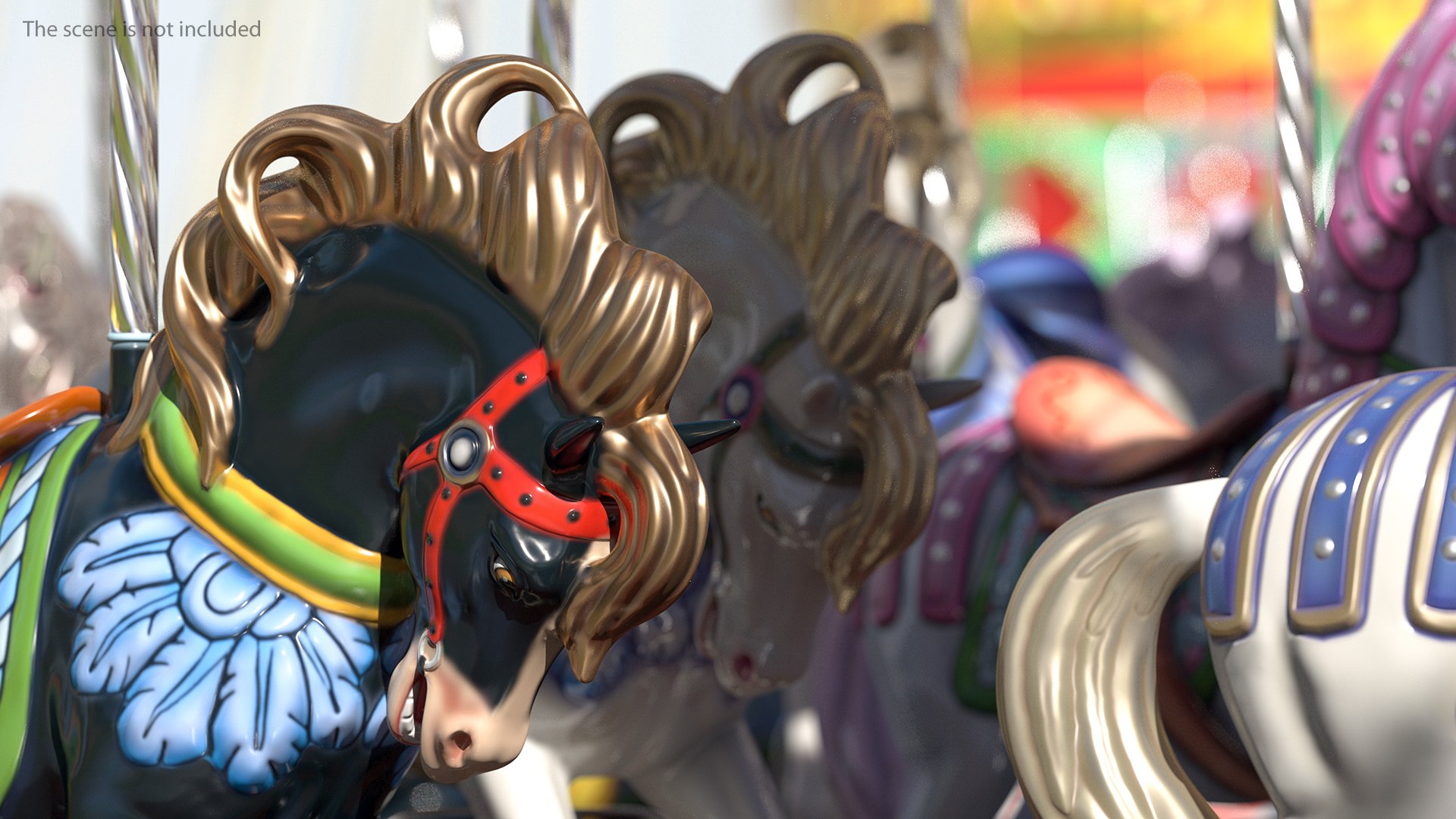 3D carousel galloping horses set - TurboSquid 1602769