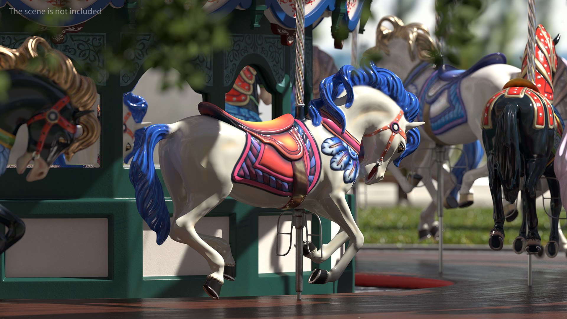 3D carousel galloping horses set - TurboSquid 1602769