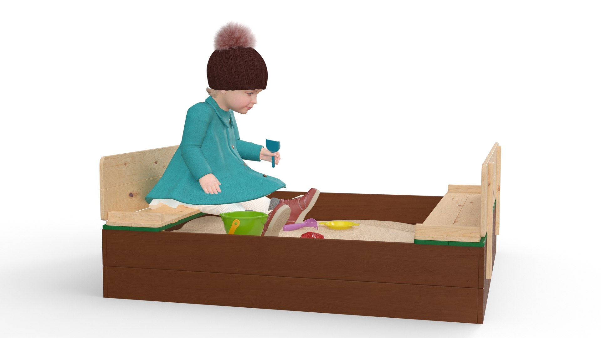 Toddler Girl In Sandpit Model - TurboSquid 2296410