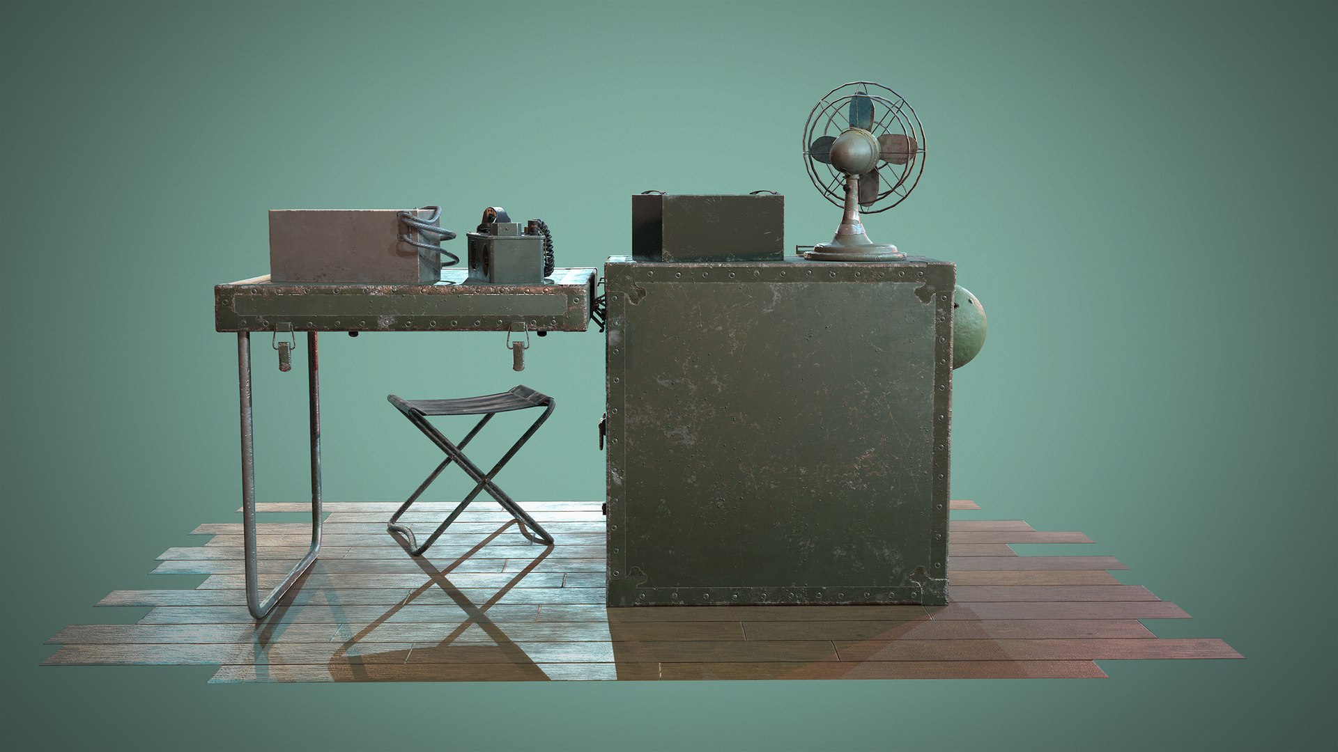 3D 2 desk setup model - TurboSquid 1552093