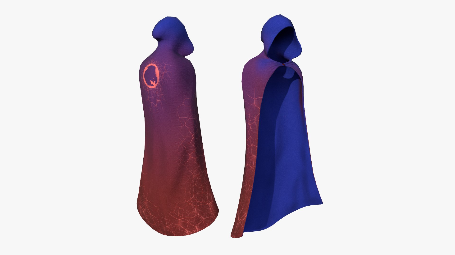 Medieval Cloak A17 Red Blue - Fantasy Character Design 3D Model ...