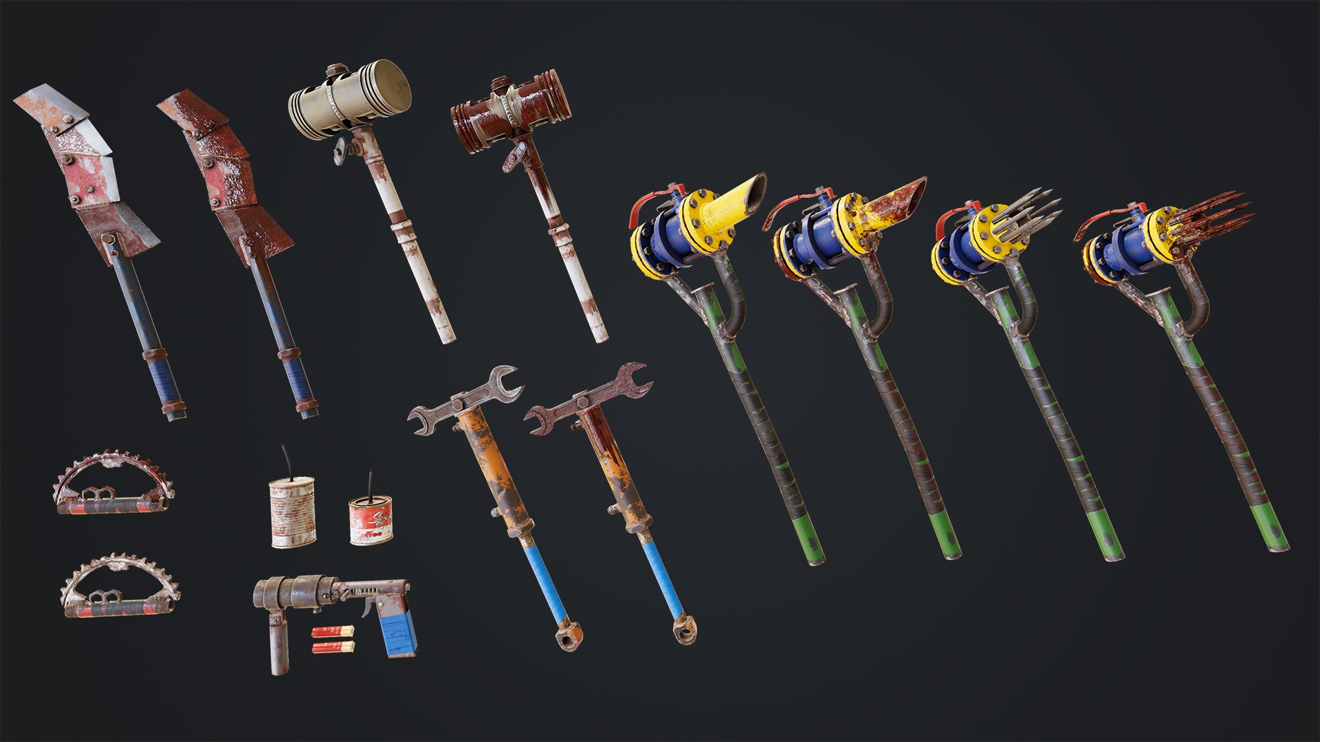 Post Apocalyptic Weapon Pack model - TurboSquid 1750799