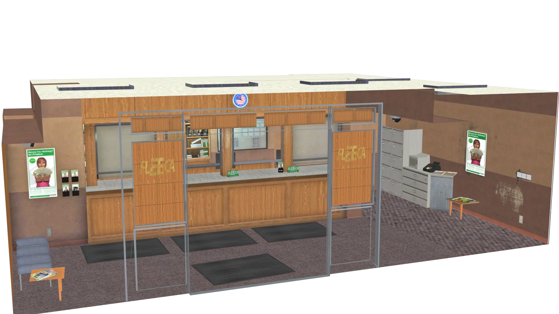 Bank Counter Low Poly GTA 5 3D Model - TurboSquid 2135645