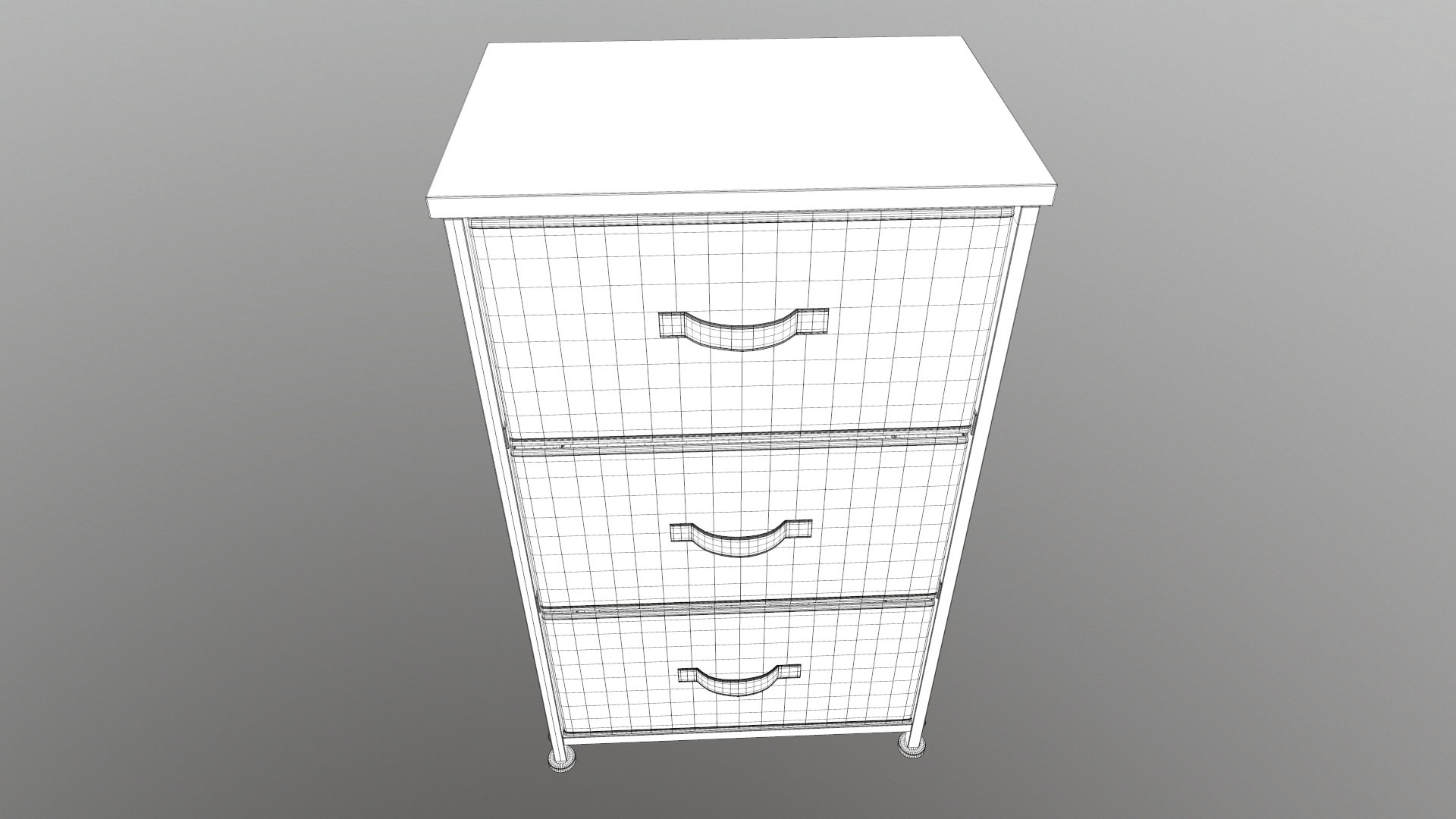 Fabric 4 Drawer Storage 3D Model - TurboSquid 1946527