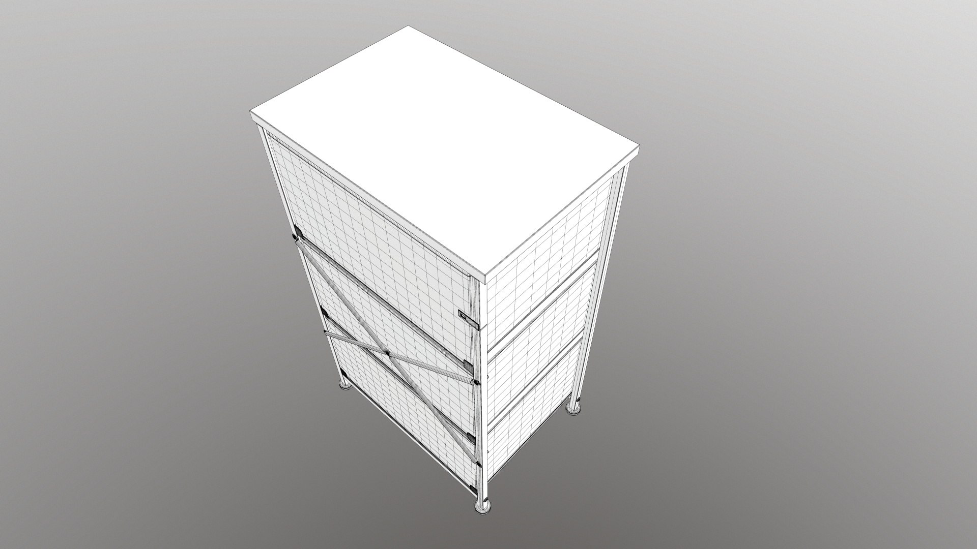 Fabric 4 Drawer Storage 3D Model - TurboSquid 1946527