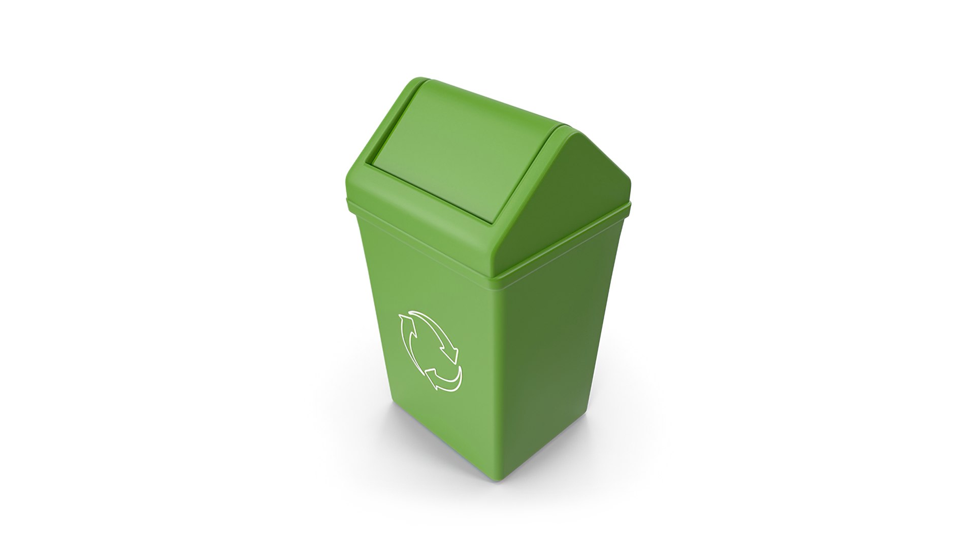 Green Recycle Bin Model - TurboSquid 2164543