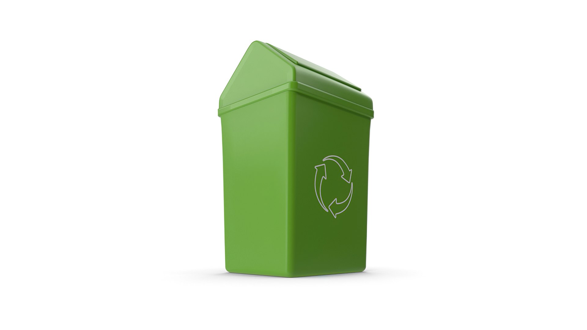 Green Recycle Bin Model - TurboSquid 2164543
