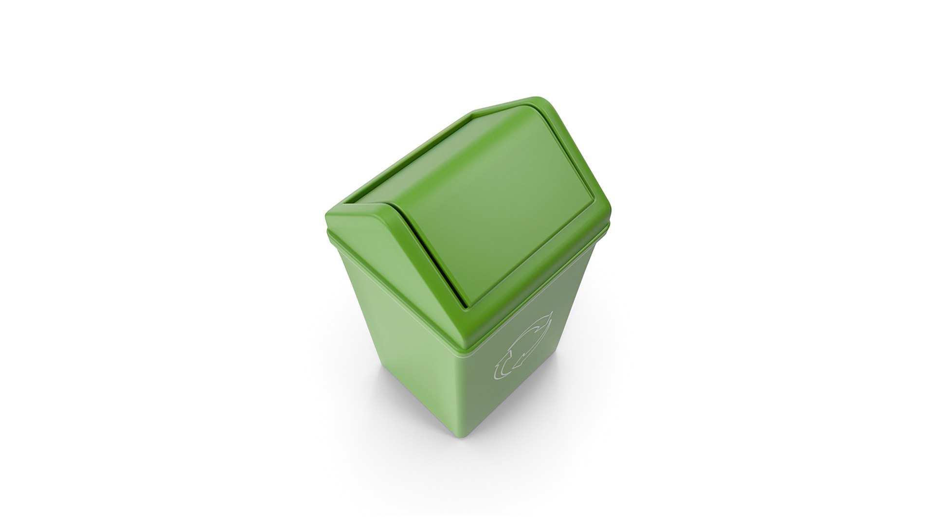 Green Recycle Bin Model - TurboSquid 2164543