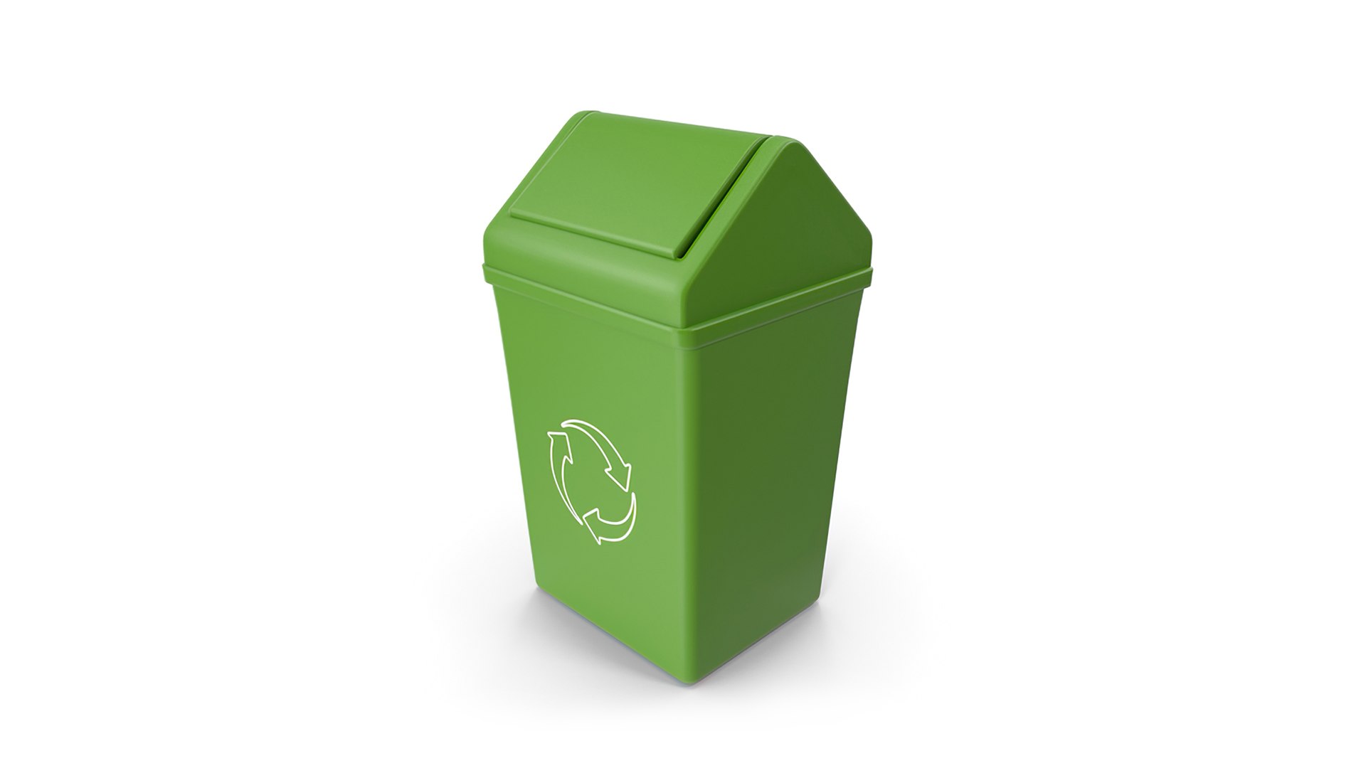 Green Recycle Bin Model - TurboSquid 2164543