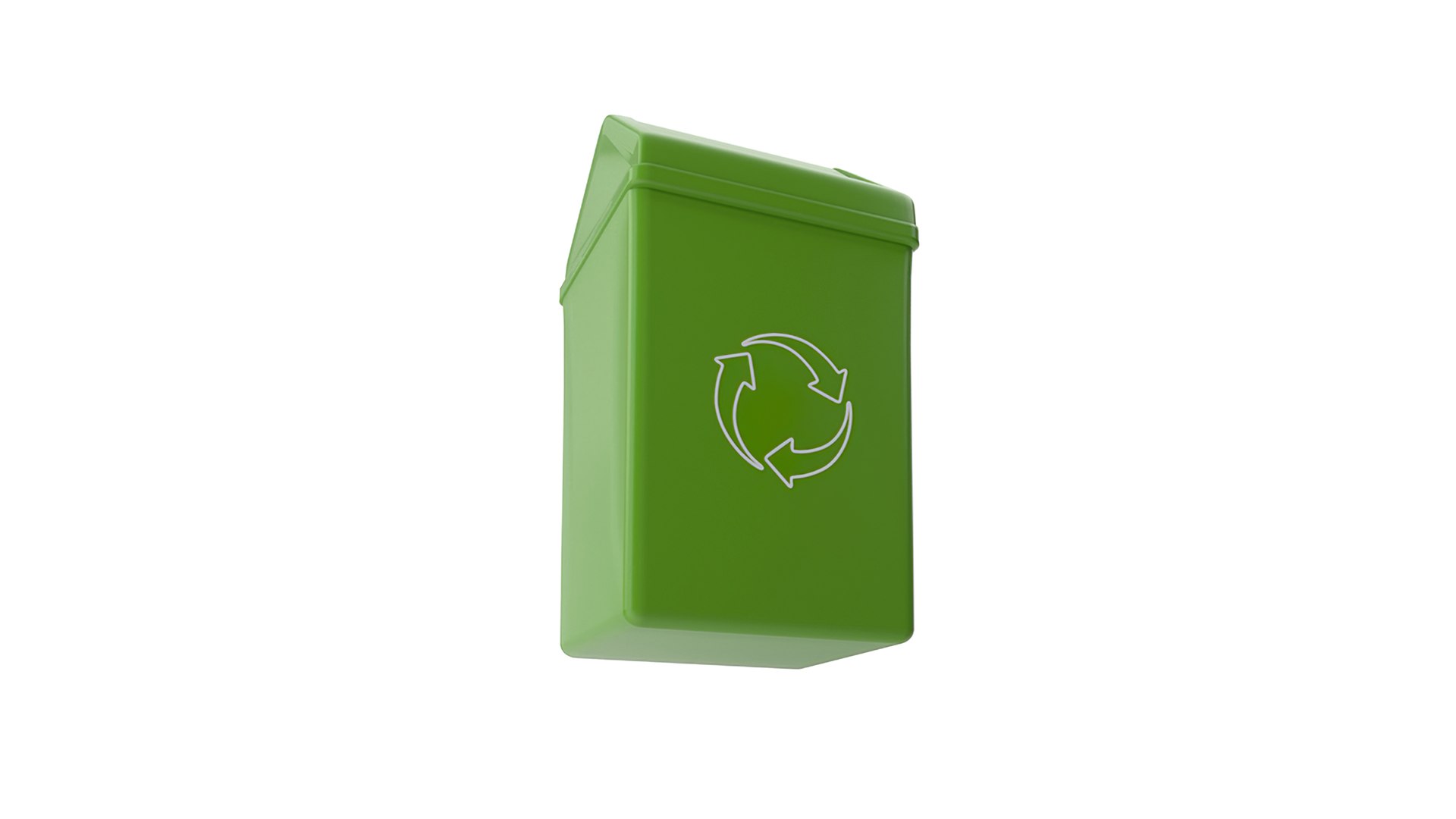 Green Recycle Bin Model - TurboSquid 2164543