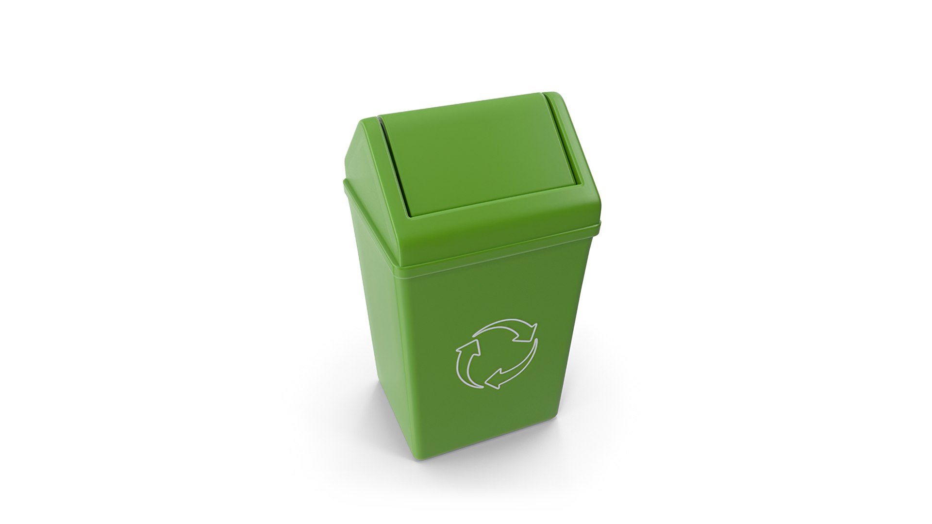 Green Recycle Bin Model - TurboSquid 2164543