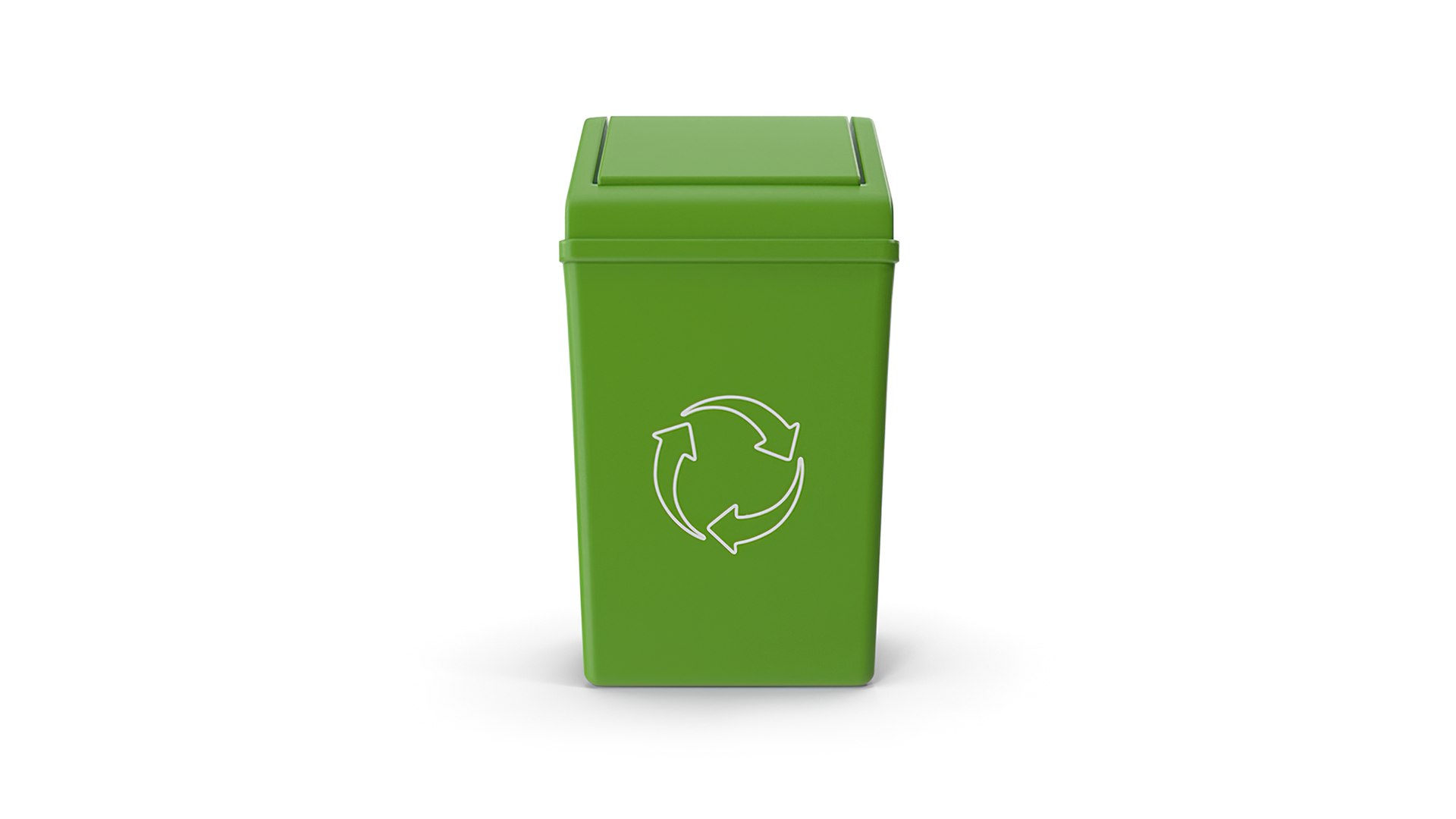 Green Recycle Bin Model - TurboSquid 2164543