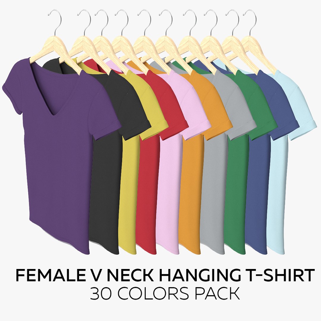 3D Female V Neck Hanging 30 Colors Pack - TurboSquid 1806982