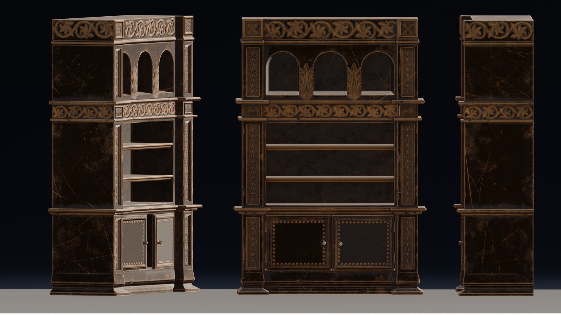 Bookcase Model - TurboSquid 2208059