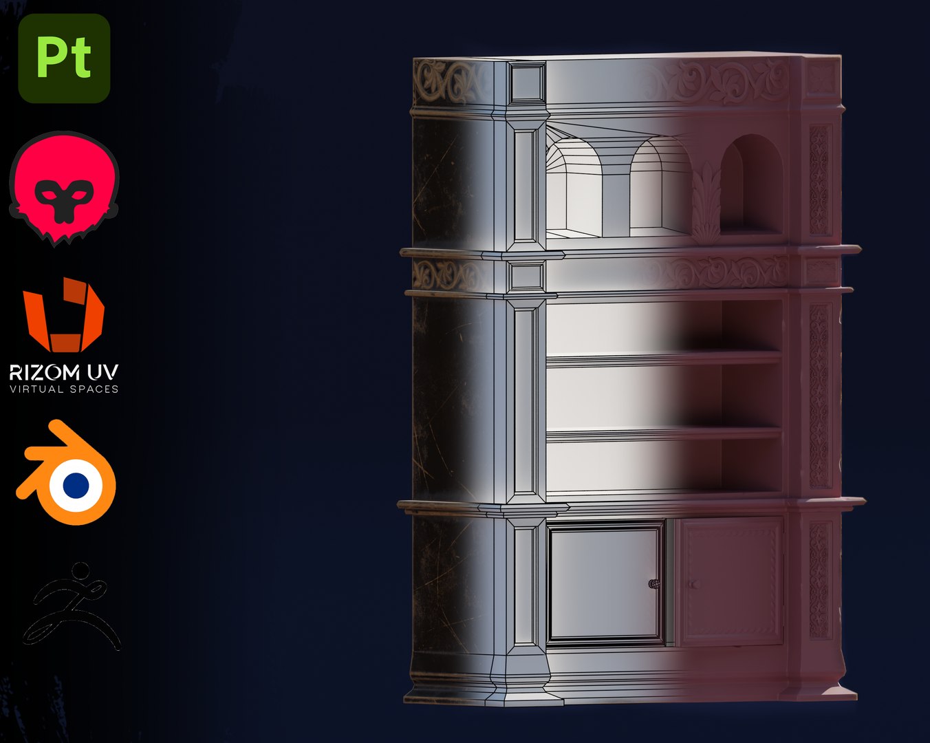 Bookcase Model - TurboSquid 2208059