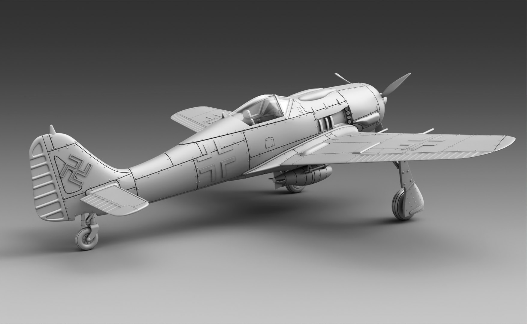 3D Model German Plane FW-190 - TurboSquid 1952209