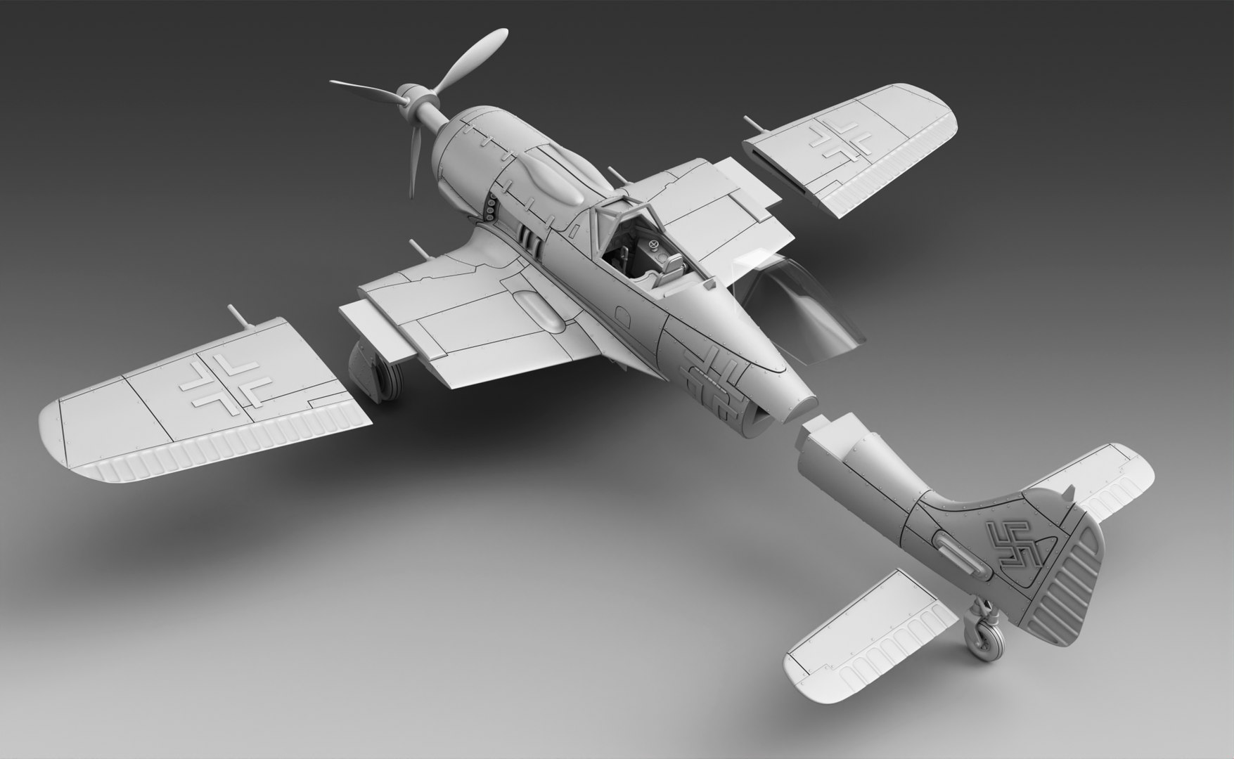 3D Model German Plane FW-190 - TurboSquid 1952209