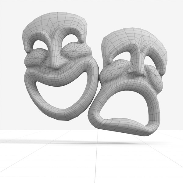 comedy tragedy masks 3d model