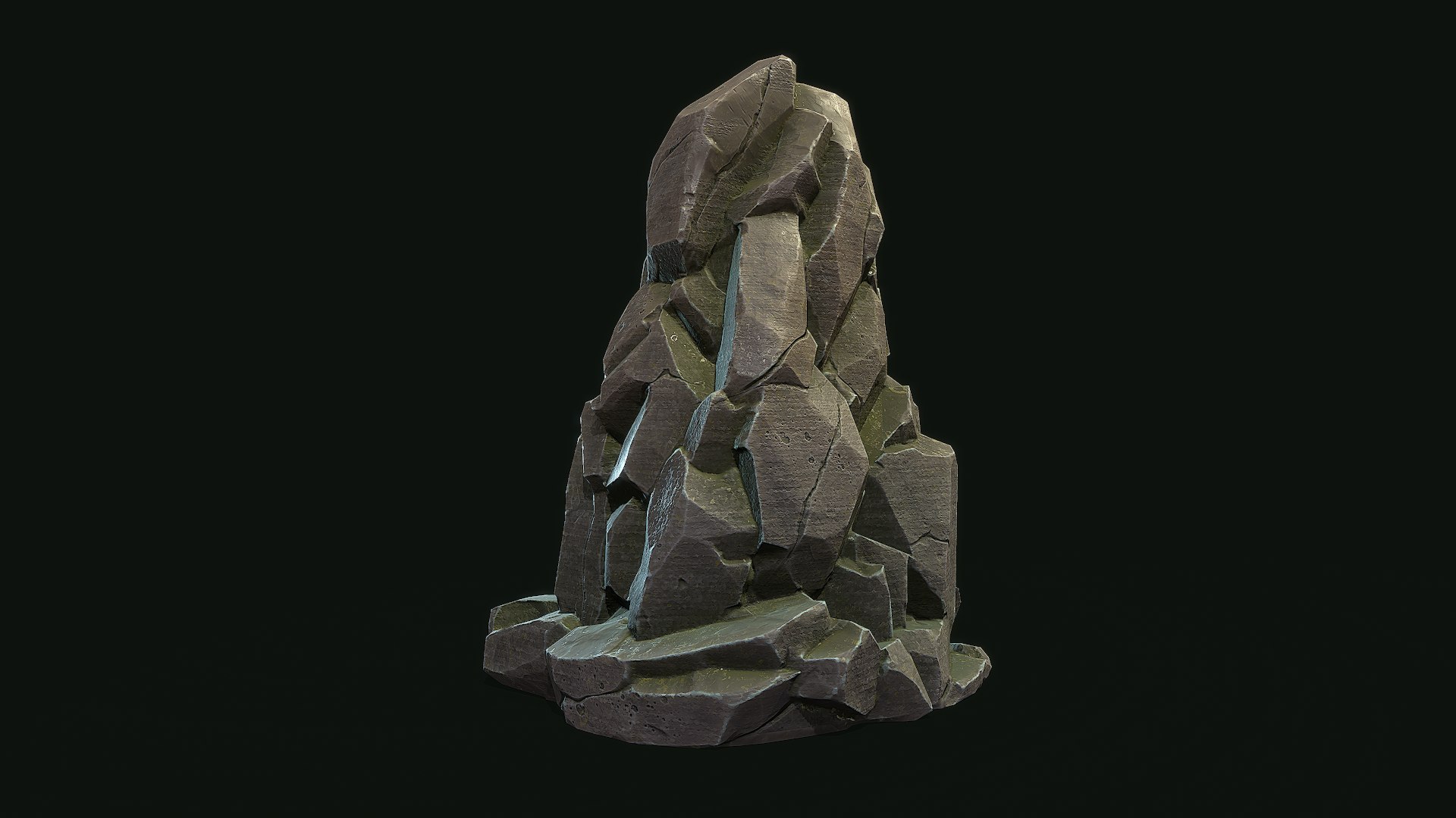 3D Stylized Gray Stone Moss 5 Model - TurboSquid 2135120
