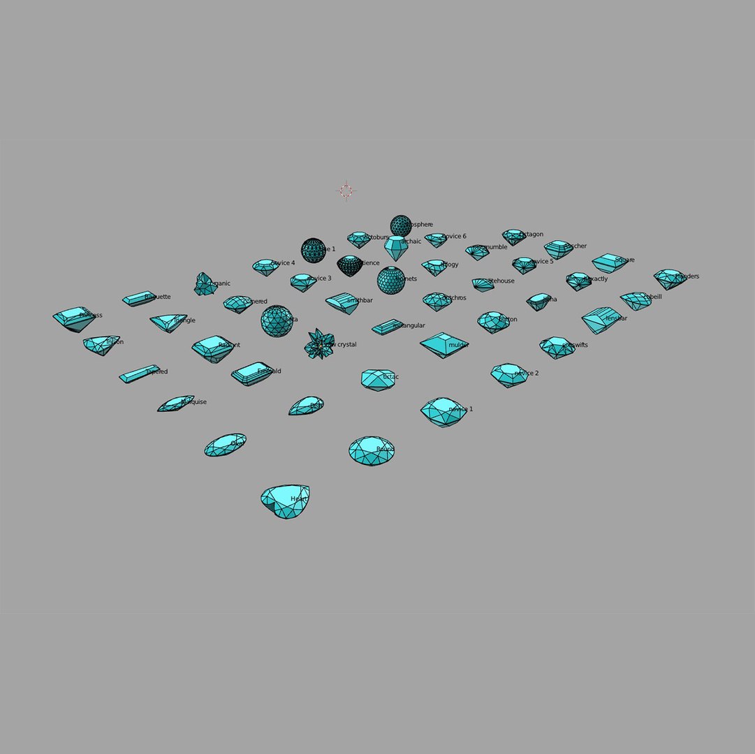 3D Gem Cuts Pack Model - TurboSquid 1337656