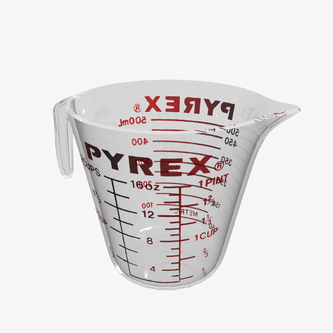 3D Pyrex Cup Measuring - TurboSquid 1584201