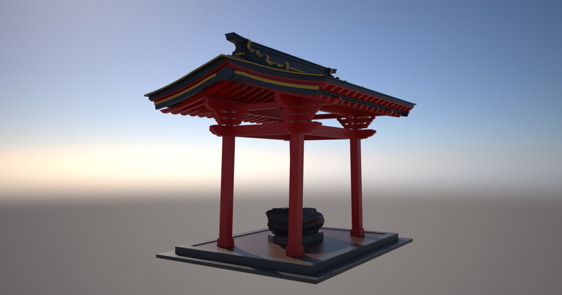 3D Japanese Temple Model - TurboSquid 1184338