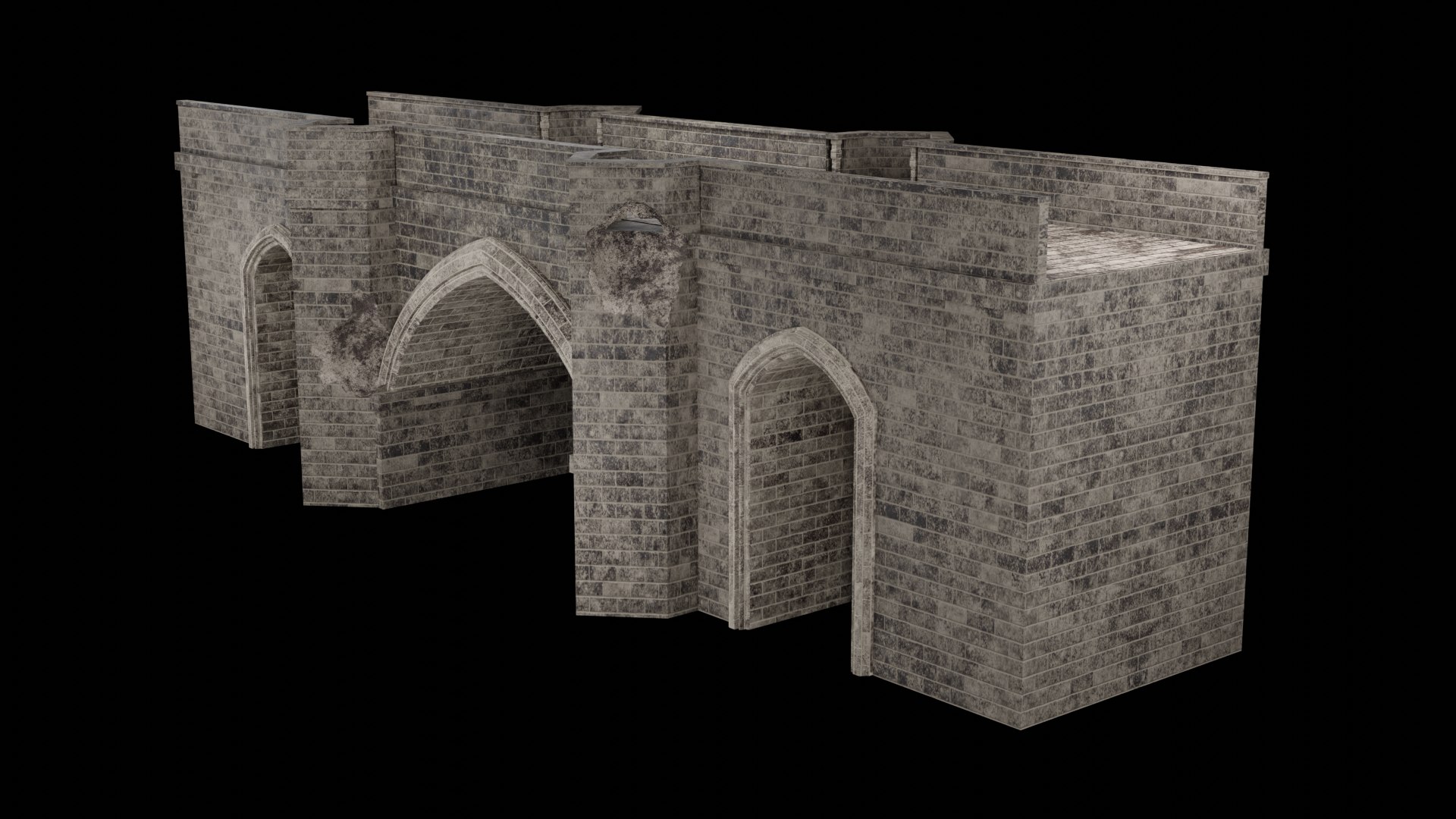 3D MEDIEVAL BRIDGE CASTLE STONE PLATFORM RUINED ROAD COLLECTION ...