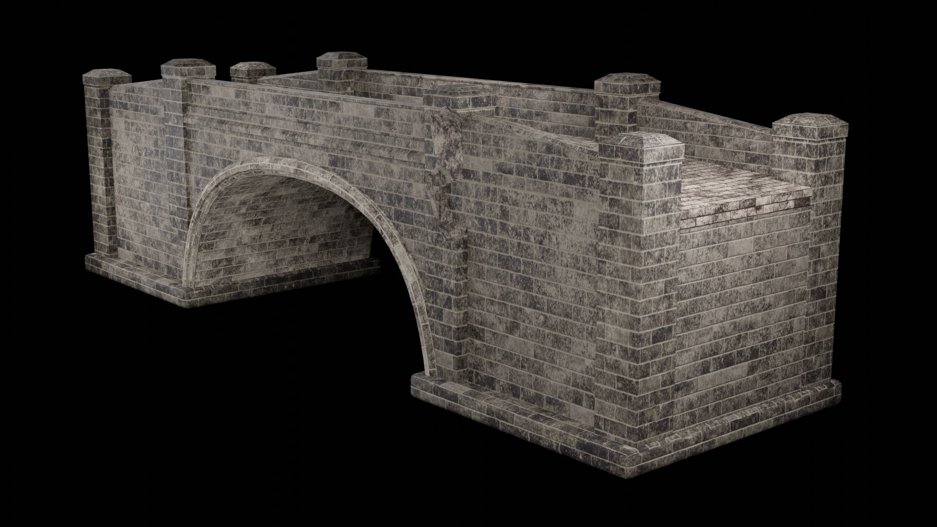 3D MEDIEVAL BRIDGE CASTLE STONE PLATFORM RUINED ROAD COLLECTION ...