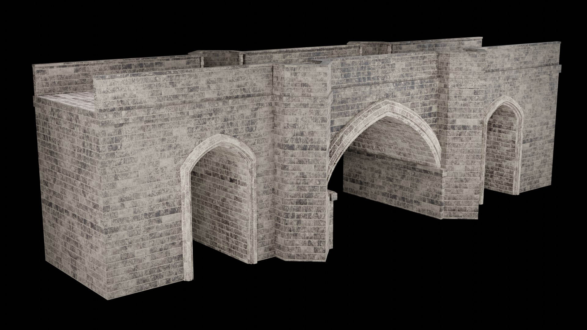 3D MEDIEVAL BRIDGE CASTLE STONE PLATFORM RUINED ROAD COLLECTION ...