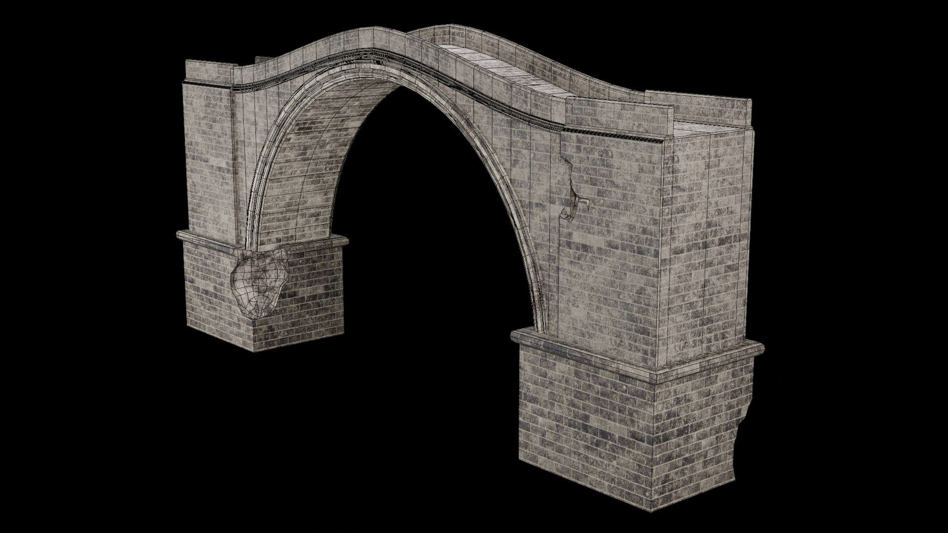 3D MEDIEVAL BRIDGE CASTLE STONE PLATFORM RUINED ROAD COLLECTION ...