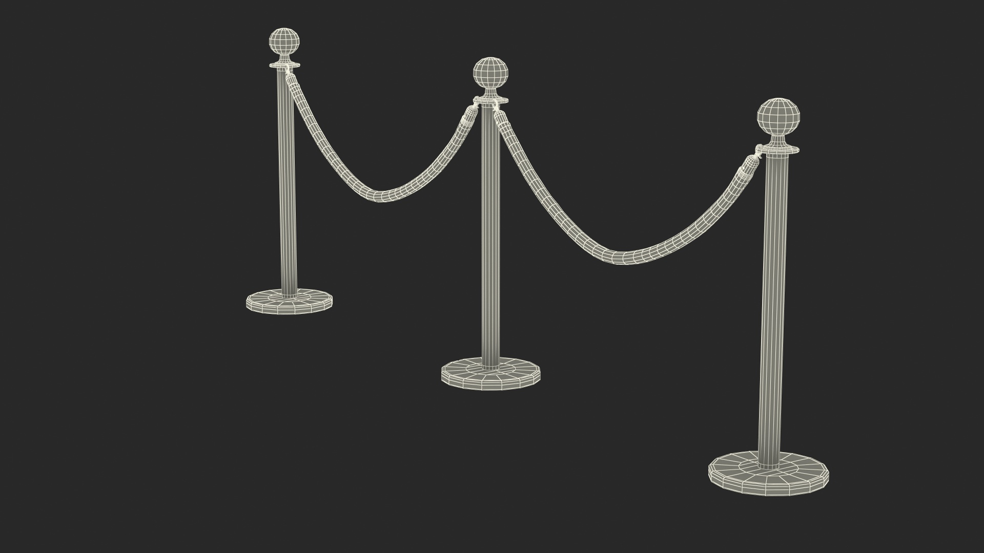 3D Red Carpet Fence Model - TurboSquid 1472424