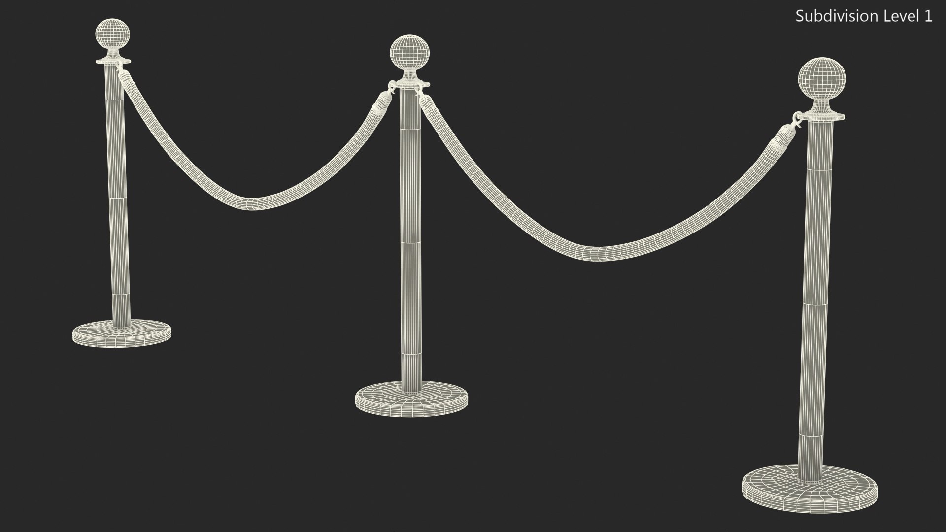 3D Red Carpet Fence Model - TurboSquid 1472424