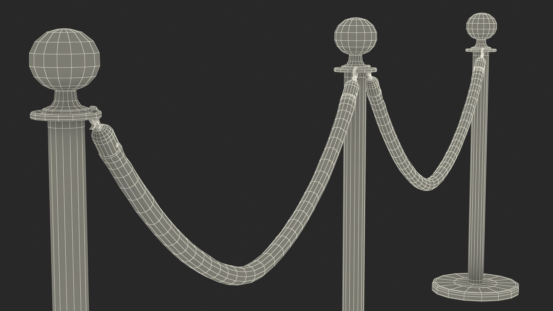 3D Red Carpet Fence Model - TurboSquid 1472424