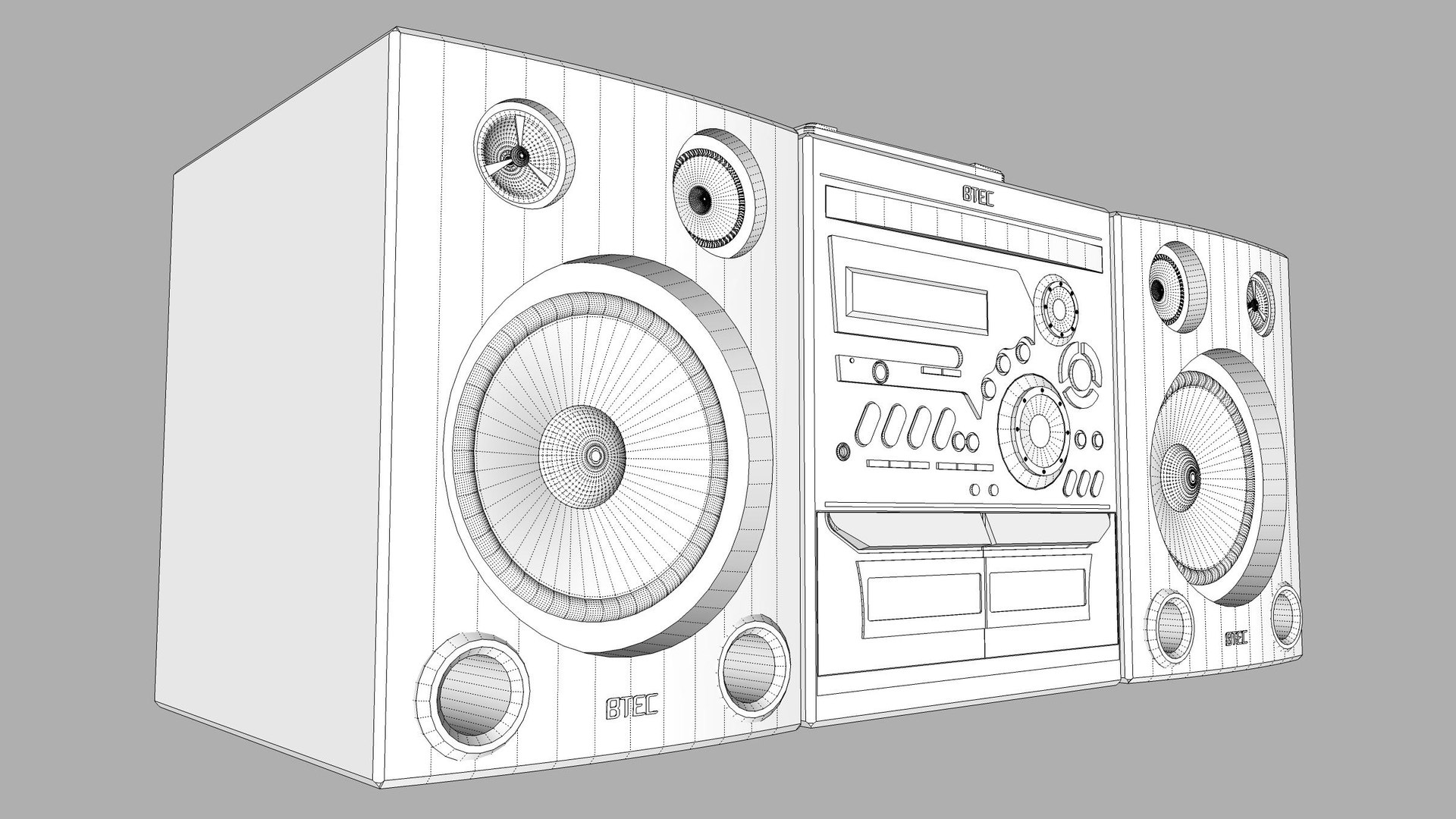 3D Model Stereo With CD Changer Cassette Player And Tuner - TurboSquid ...