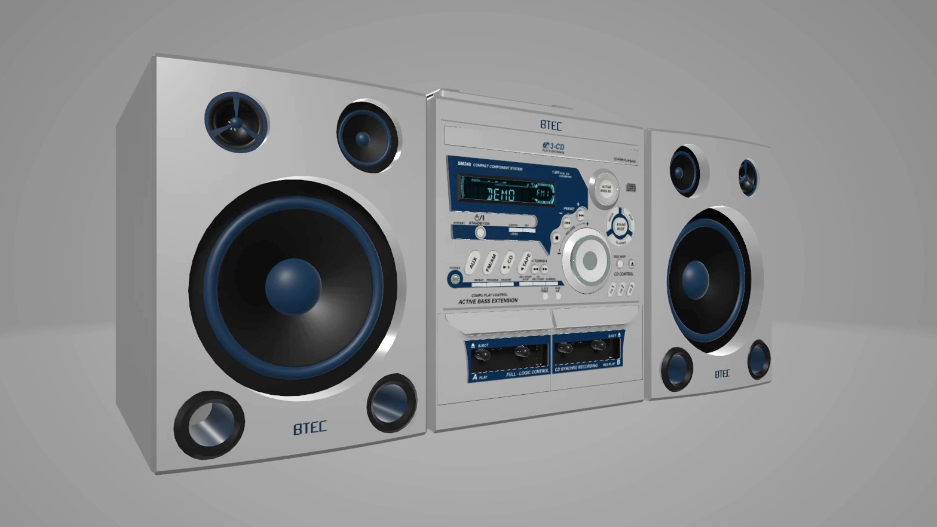 3D Model Stereo With CD Changer Cassette Player And Tuner - TurboSquid ...