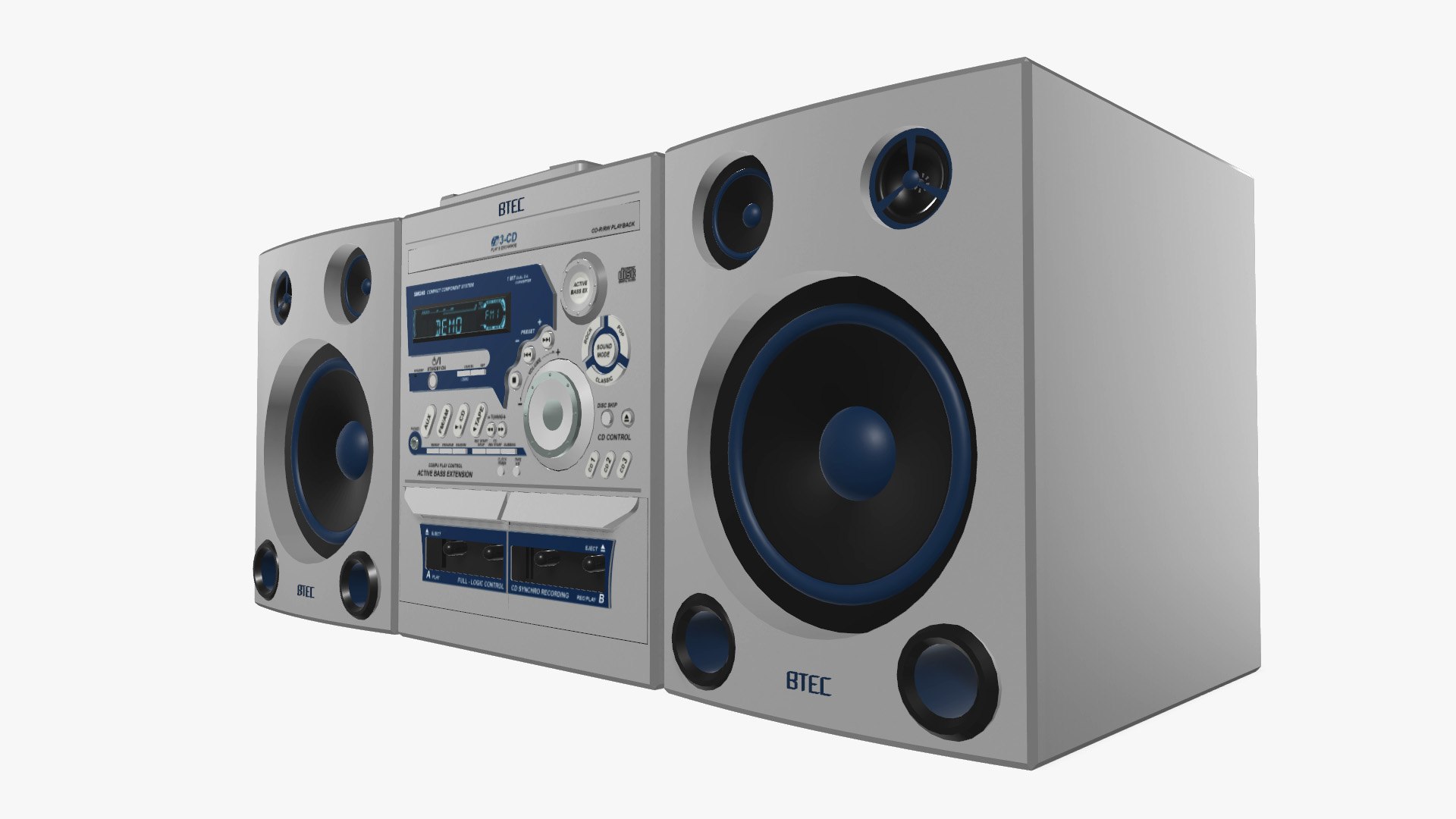 3D Model Stereo With CD Changer Cassette Player And Tuner - TurboSquid ...