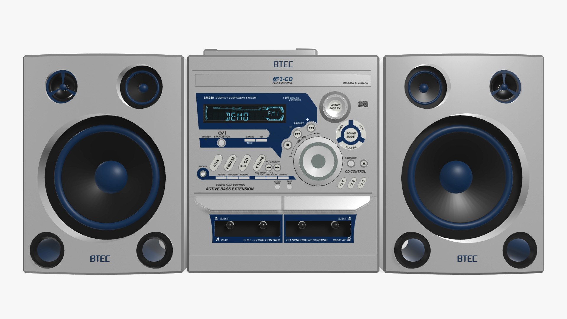 3D Model Stereo With CD Changer Cassette Player And Tuner - TurboSquid ...
