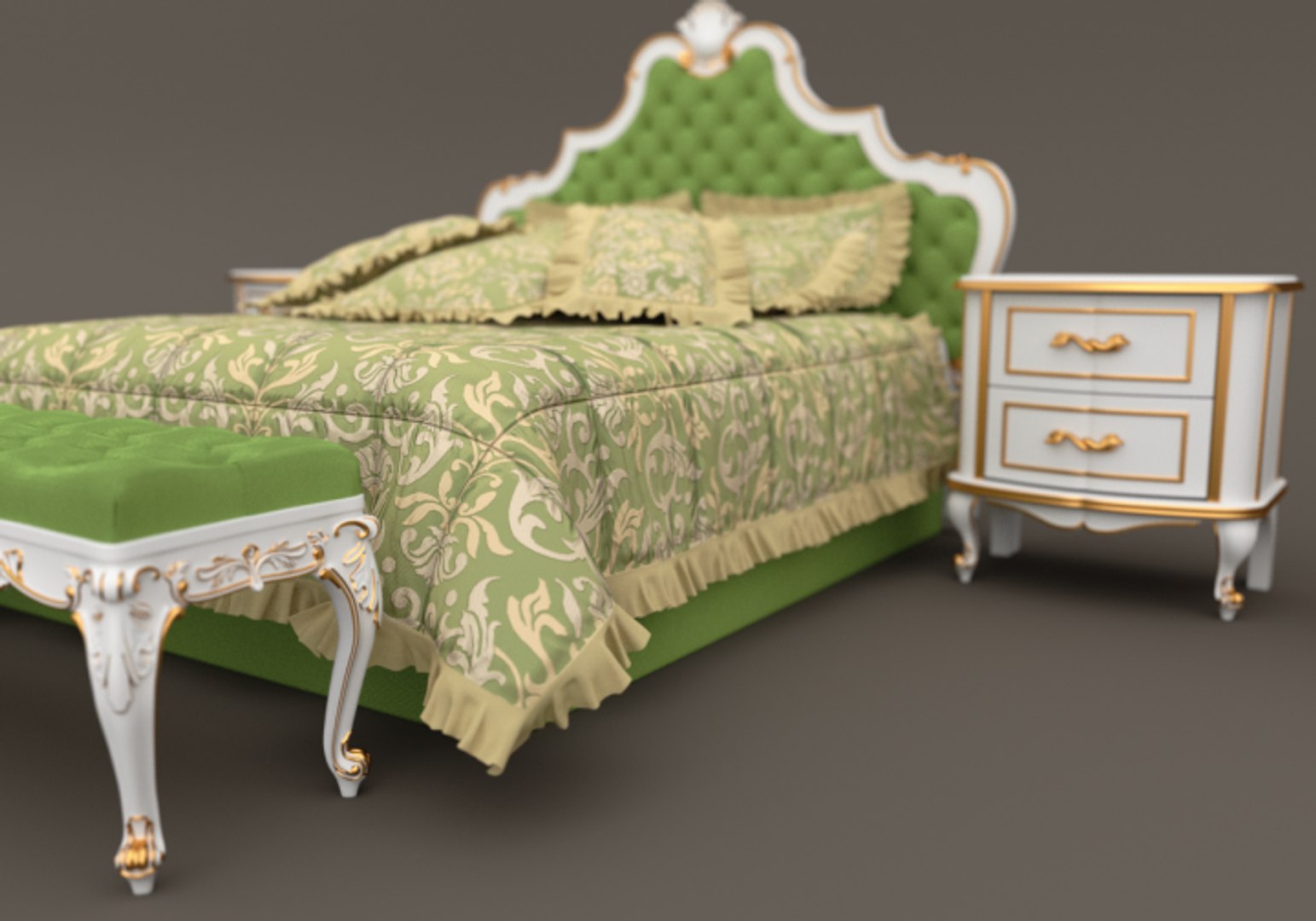 3d Model Classic Bedroom Furniture Set