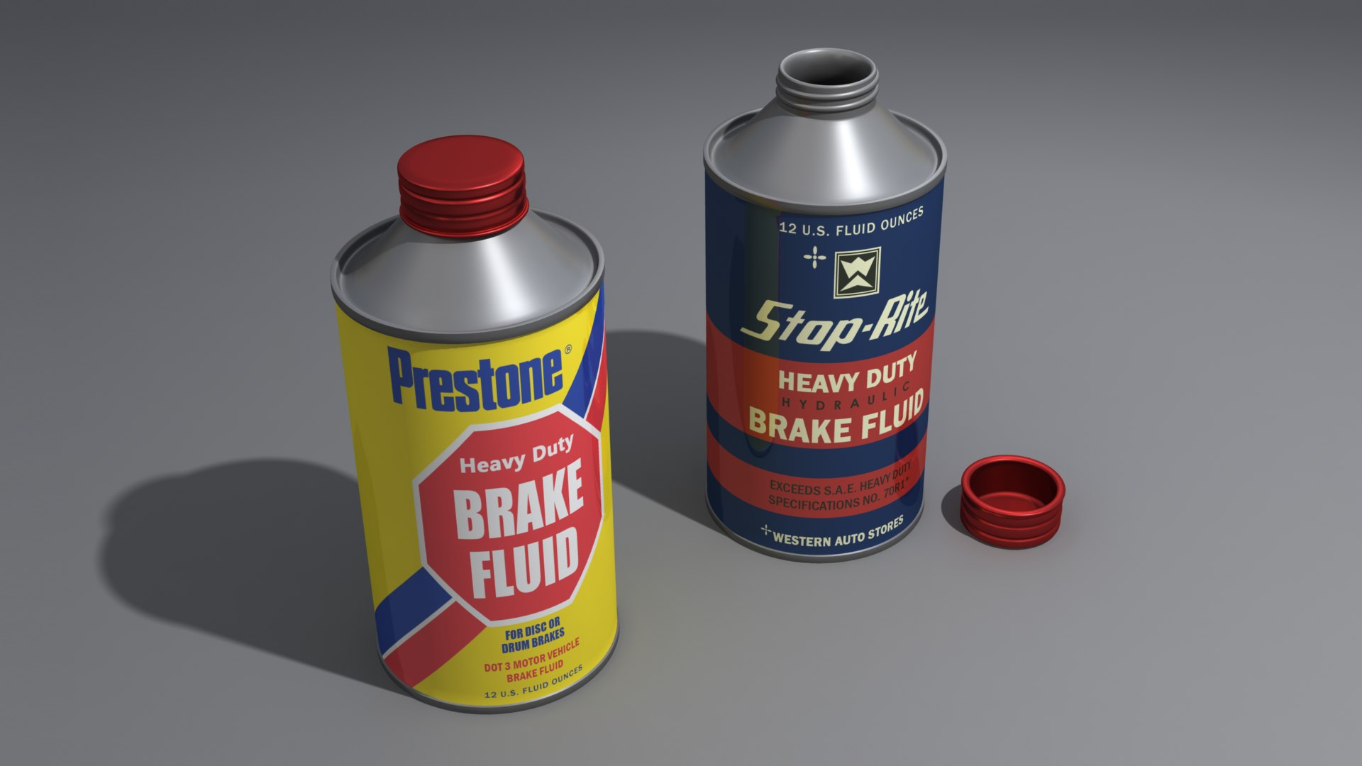 cone brake fluid labels 3d model