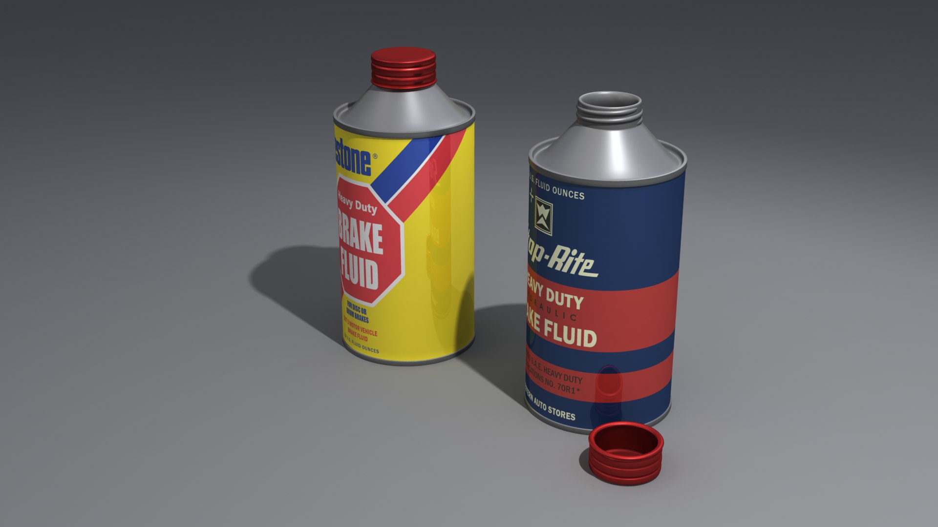 cone brake fluid labels 3d model