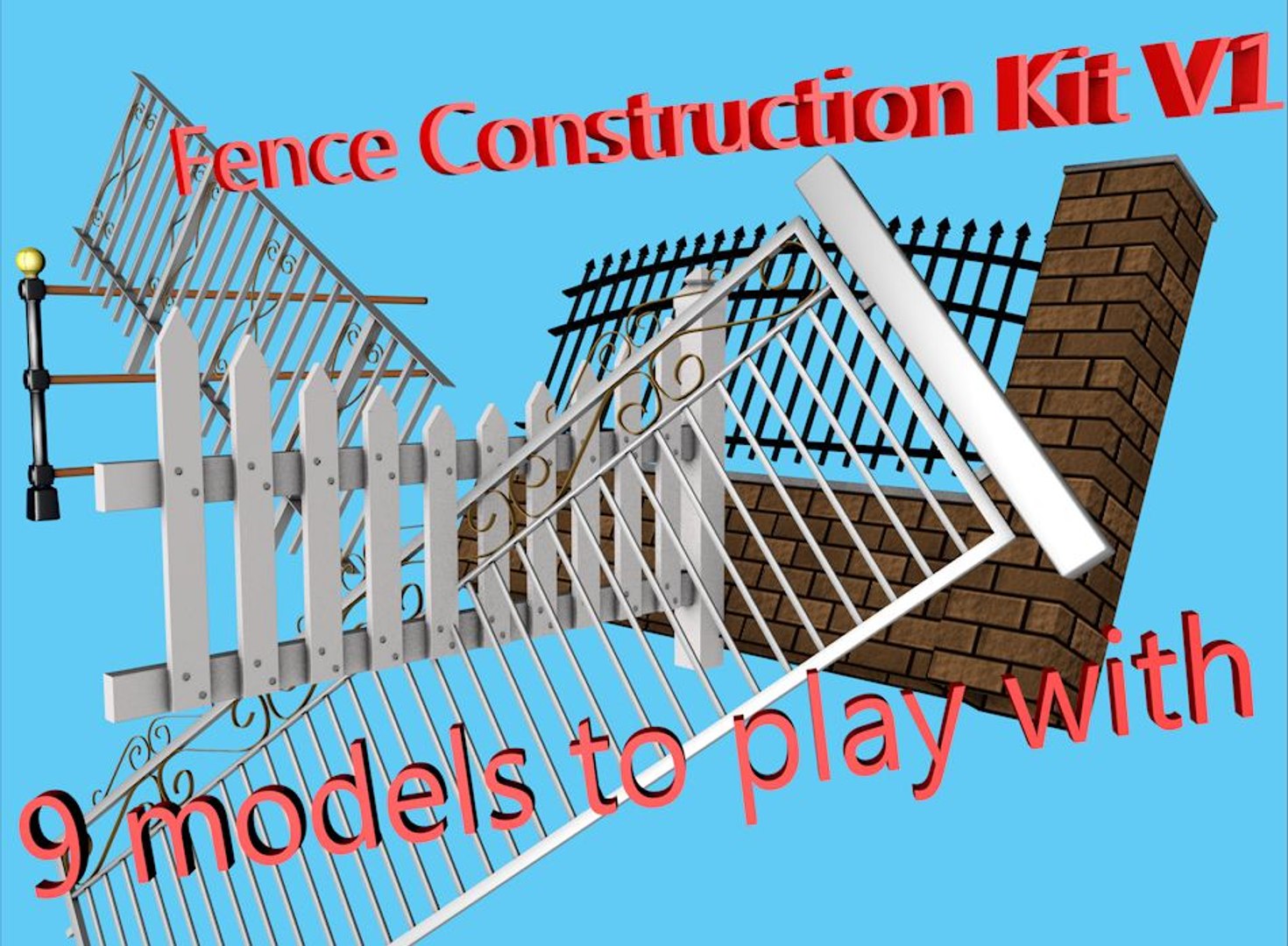 3d model fence construction