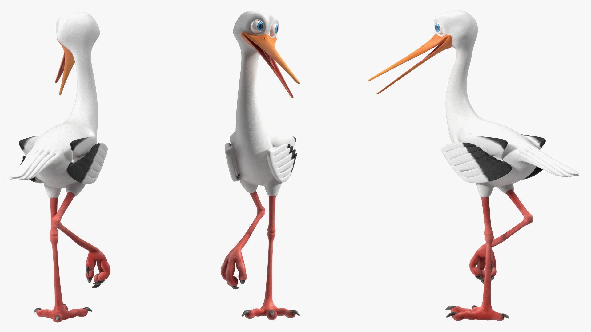 3D Cartoon Stork Rigged for Cinema 4D - TurboSquid 2119227