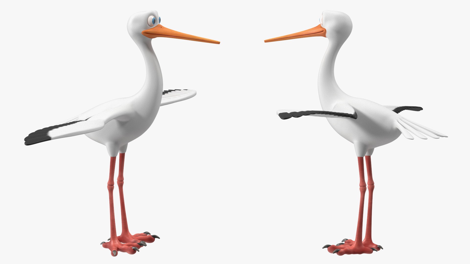 3D Cartoon Stork Rigged for Cinema 4D - TurboSquid 2119227