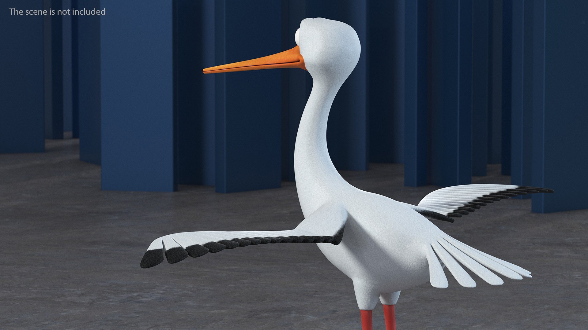 3D Cartoon Stork Rigged for Cinema 4D - TurboSquid 2119227