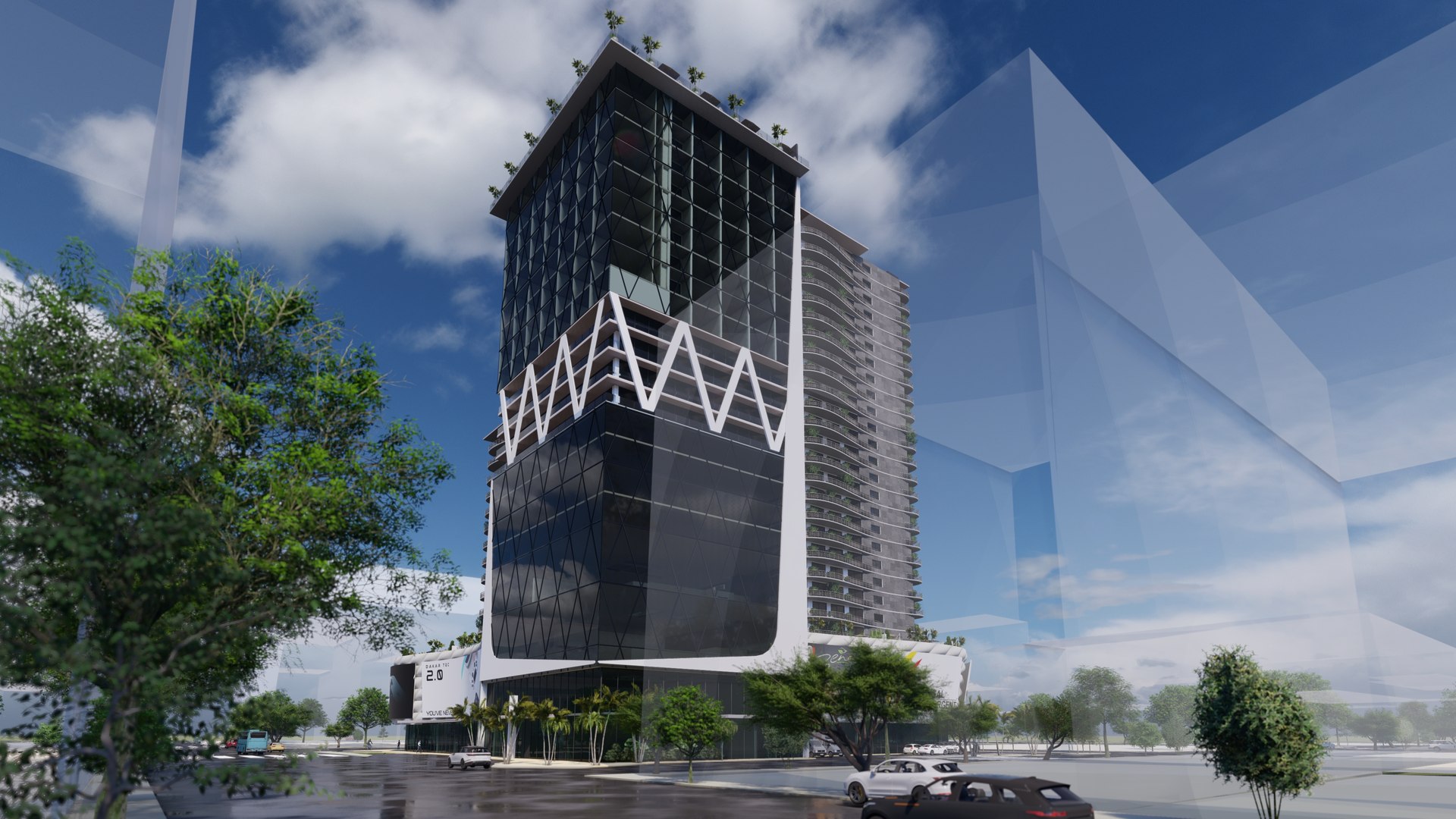 Architecture 3d Building 3building 20story Plus Interior Model ...