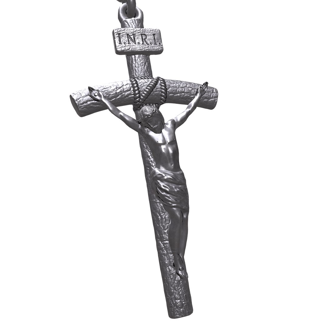 3D Chain And Cross Silver Model - TurboSquid 2327014