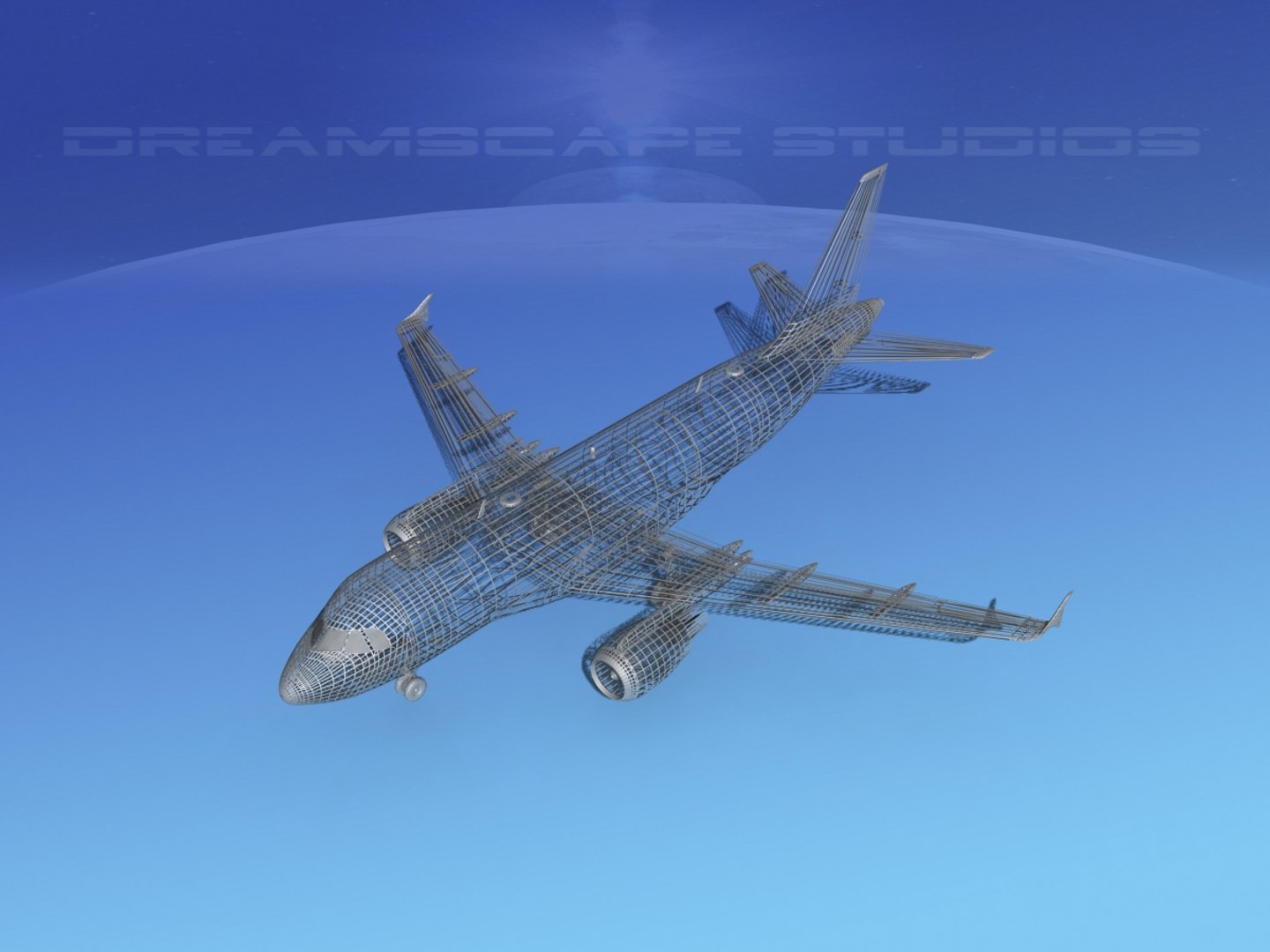 3d scale airbus a319 model